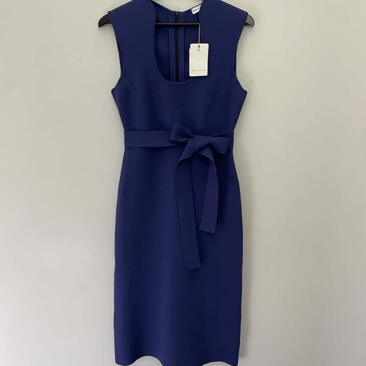 Scanlan Theodore Womens Size L Crepe Knit Scoop Neck Dress Blue NEW ...
