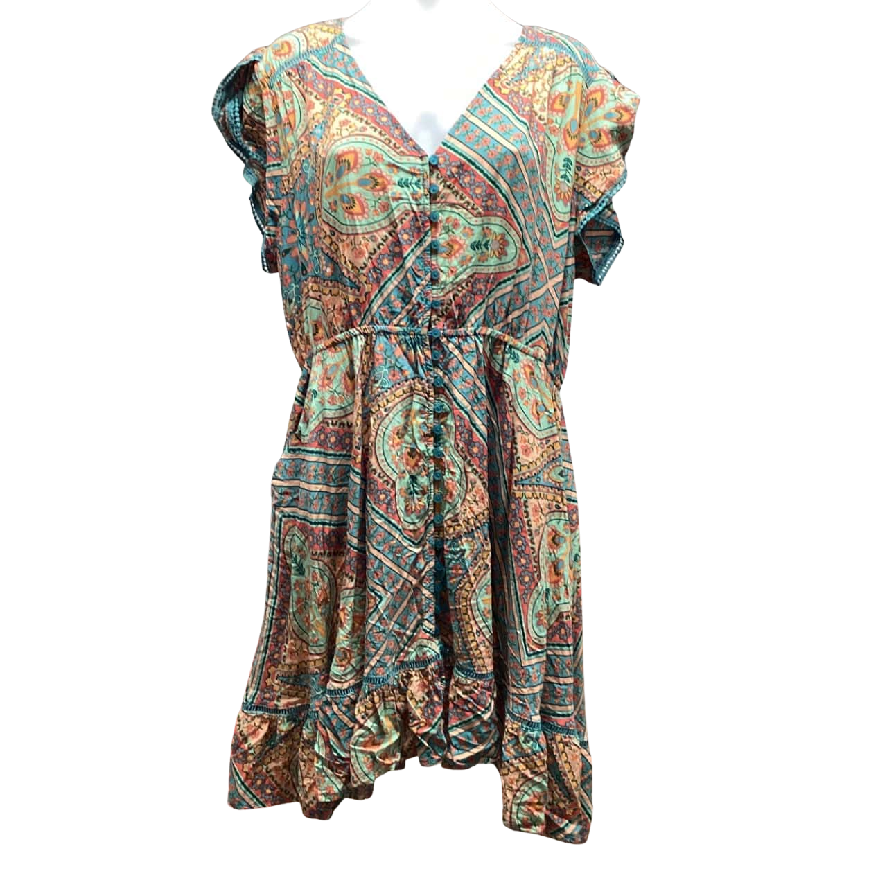 Jaase Womens Size 16 Mini Dress Multicoloured (s)