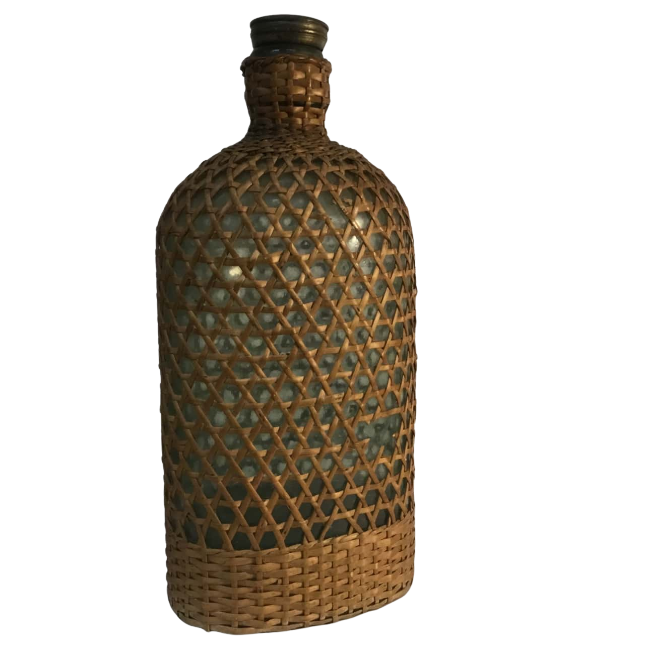 Wire Flask Rattan Weave Metal Screw Top Approx 26 cm high(s)