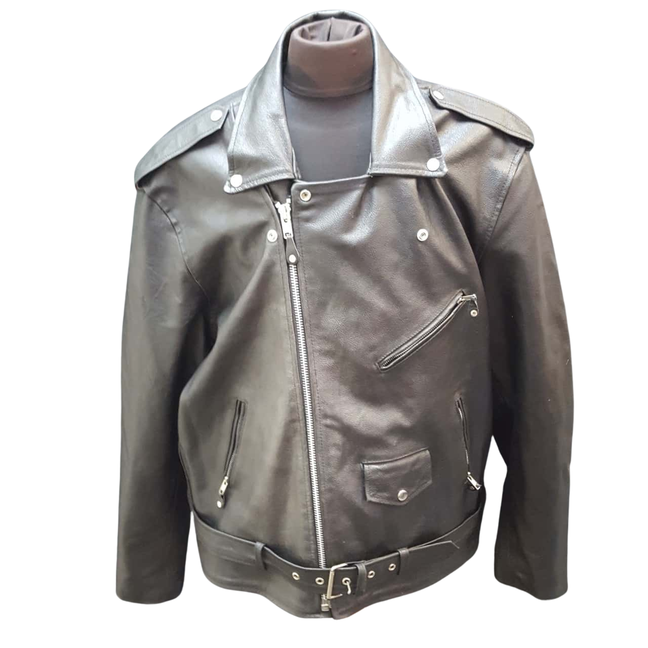 Vintage 1980's Echtes Leder Futter Leather Biker Jacket Plus Size 6XL