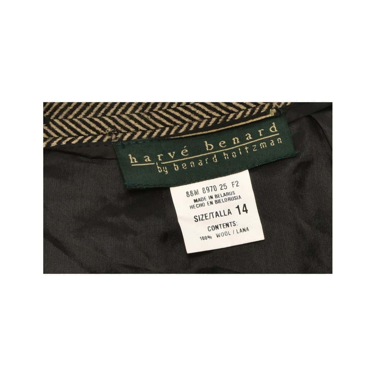 Harve Benard Womens Size 18 Herringbone Wool Skirt Brown (s)