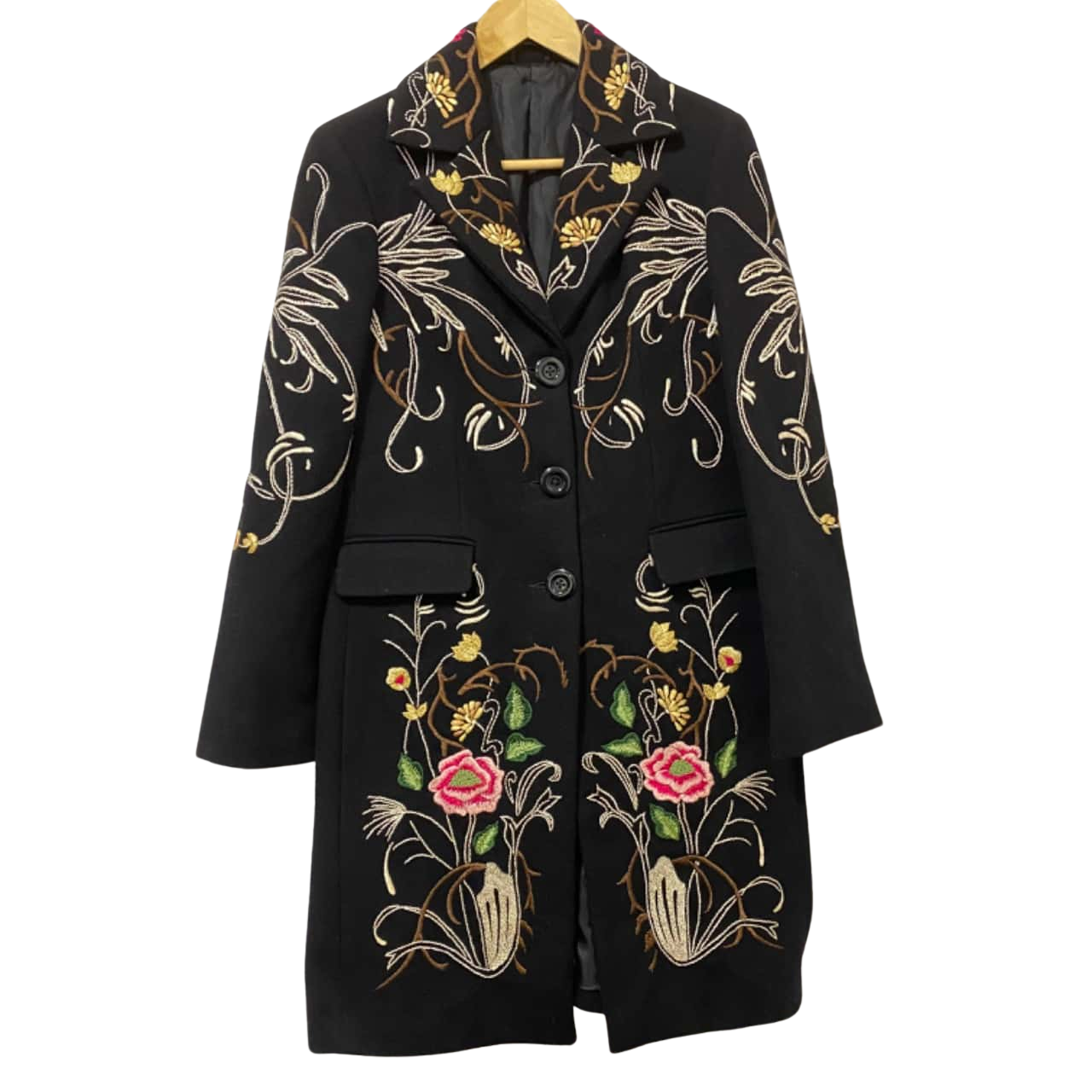 Yaly Couture Womens Size 10 / S Button Up Black / Floral