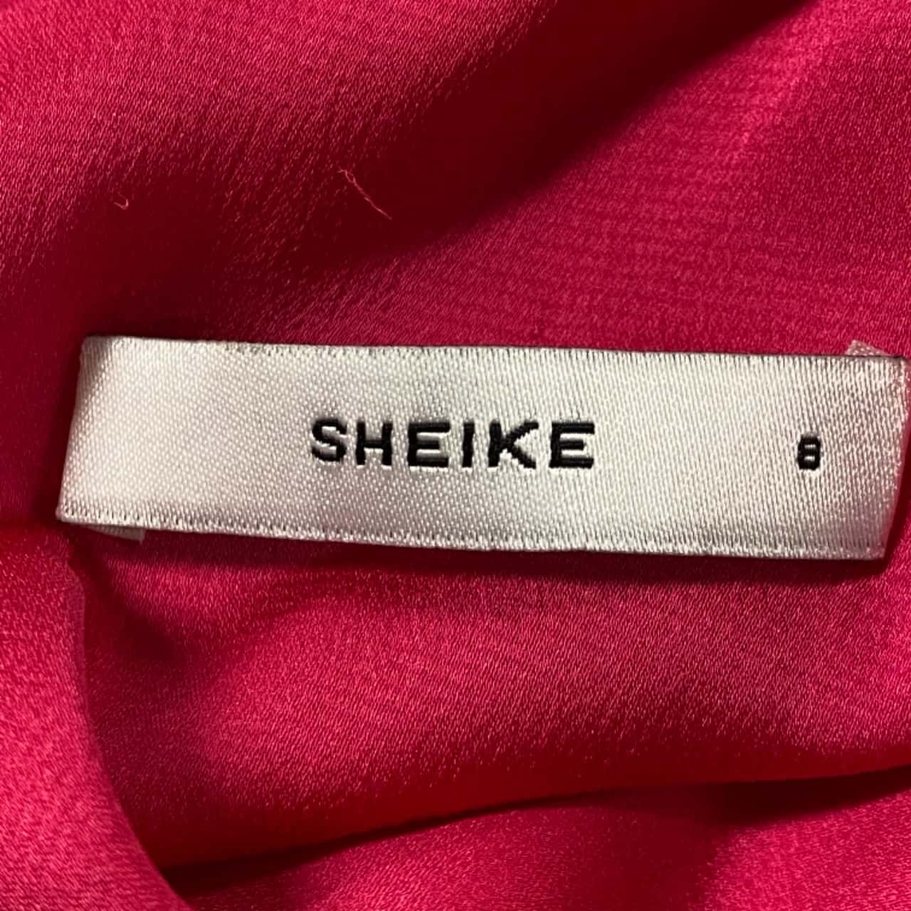 Sheike, Size 8, Hot Pink, Draping-Ruffles Party Dress
