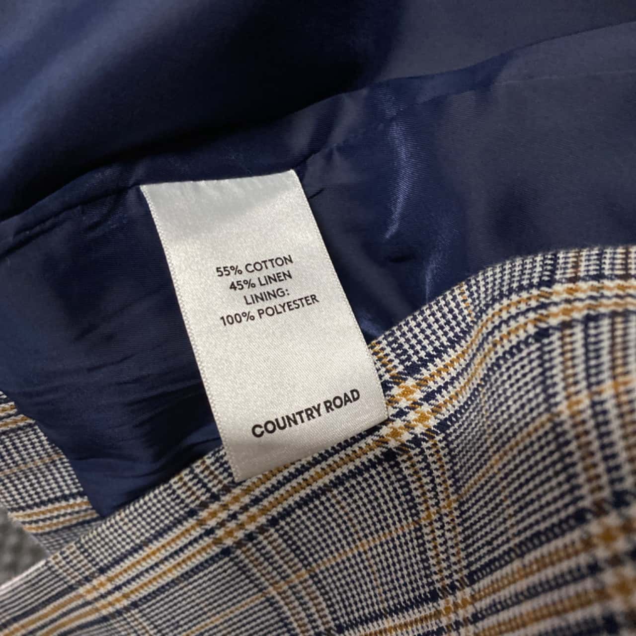 Country Road Womens Size 6 Navy/White and Brown Checked Blazer(s)