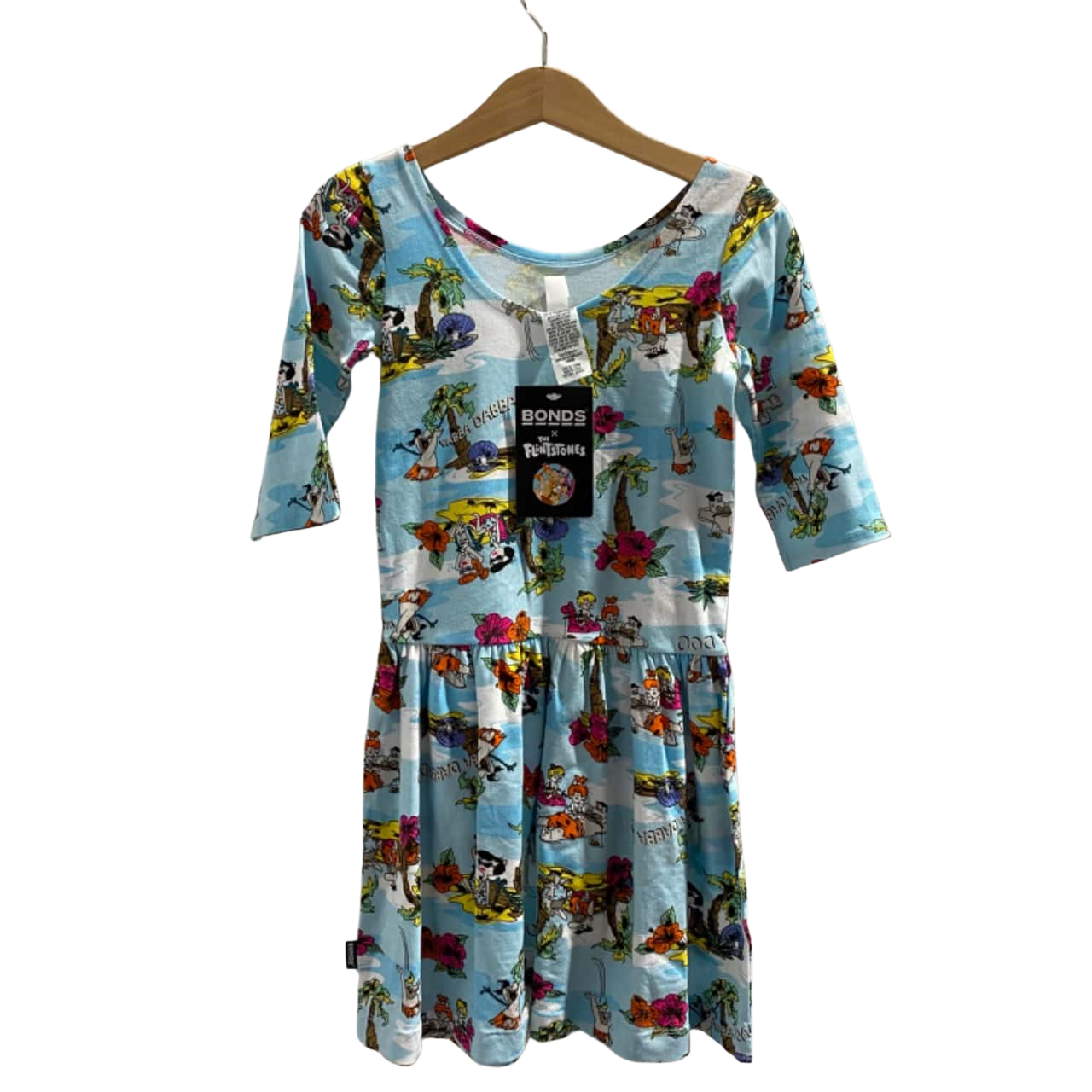 bnwt-bonds-flintstones-kids-size-6-dress-blue-multicoloured-1700938