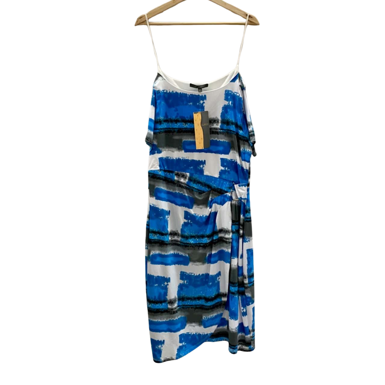 Liz Jordan Womens Size 14 Dress Blue/White/Grey/Black