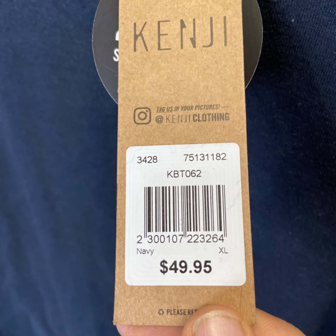 Kenji Mens Size XL Crew Neck Essentials Jumper Navy Blue BNWT RRP $49.95(s)