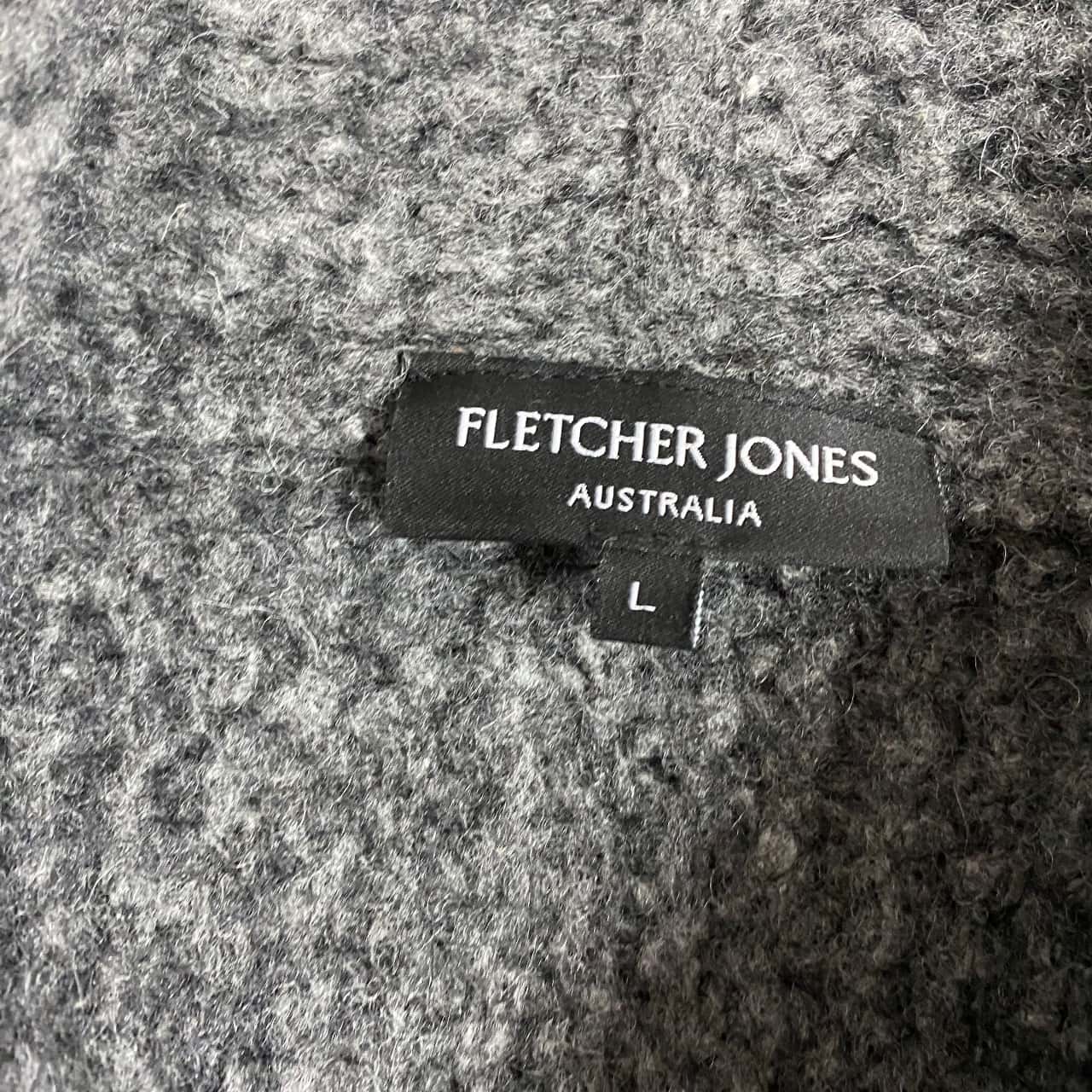 Fletcher Jones Womens Size L Longline Merino Wool Cardigan Grey