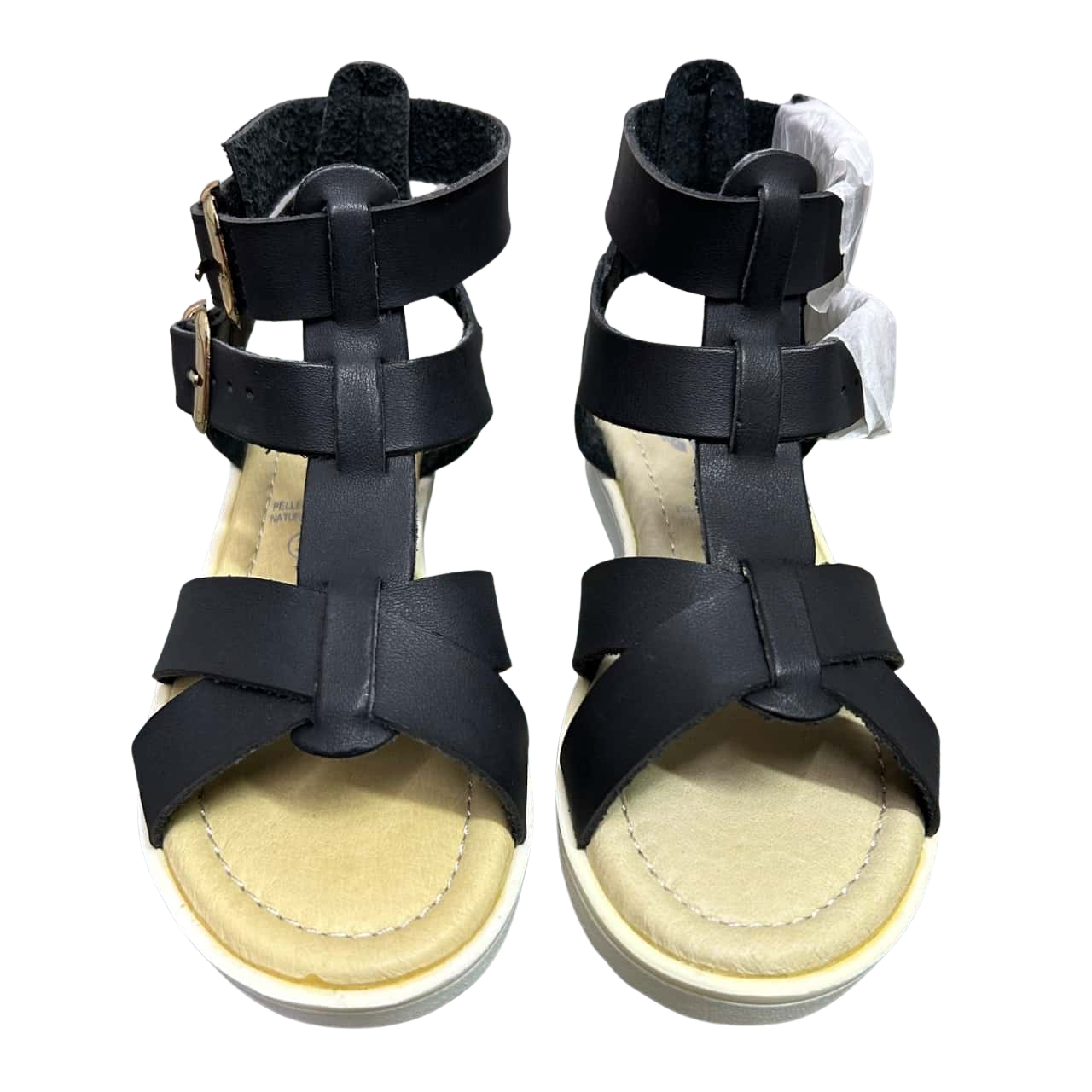 New With Tags LELLI KELLY Girl's Size 30 Lavinia Leather Sandal Beige / Black