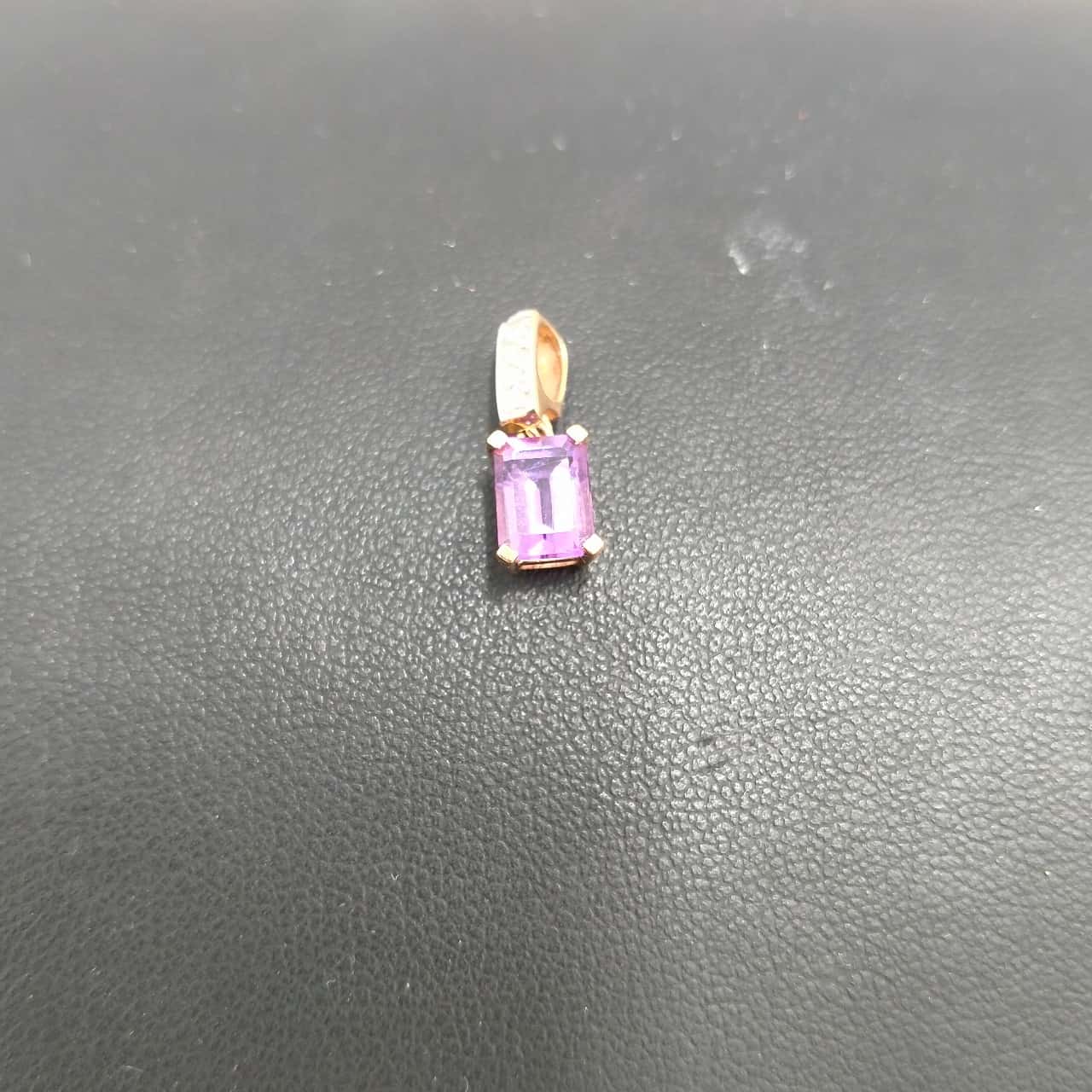416 Gold Pendant with Purple and Clear Stones(s) - Used Very Good ...