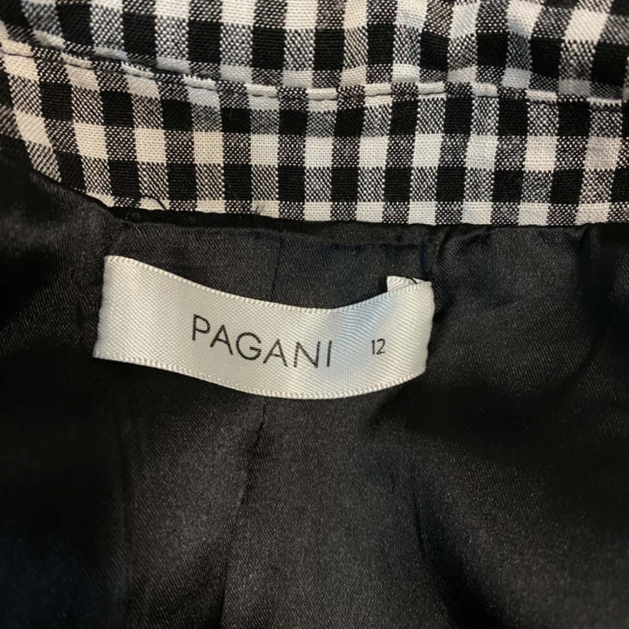 Pagani Womens Size 12 Open Jacket Black / White (s)