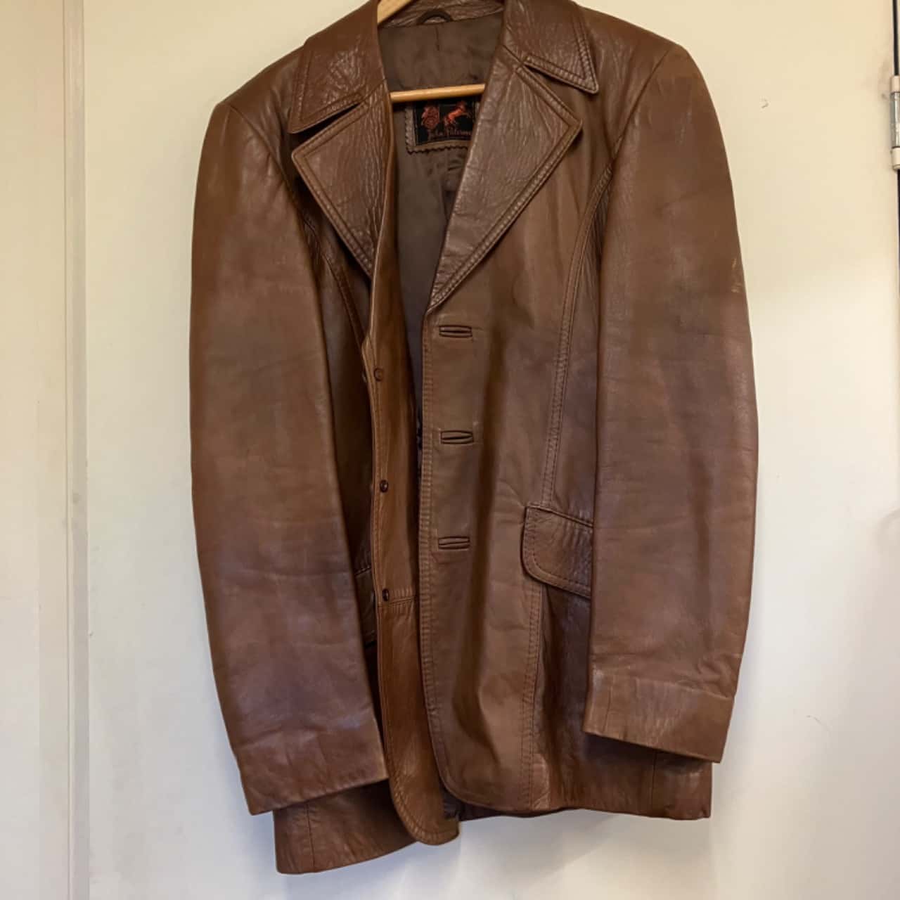 Mens Leather Jacket / Open Jacket / Winter Jacket Brown (s)