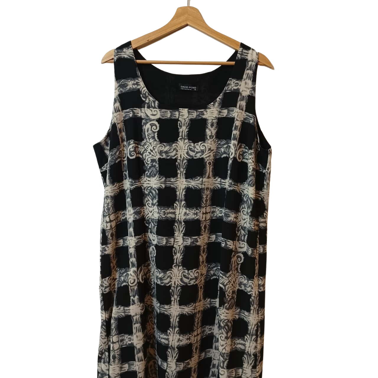 David Pond Black & Grey Dress Size 16