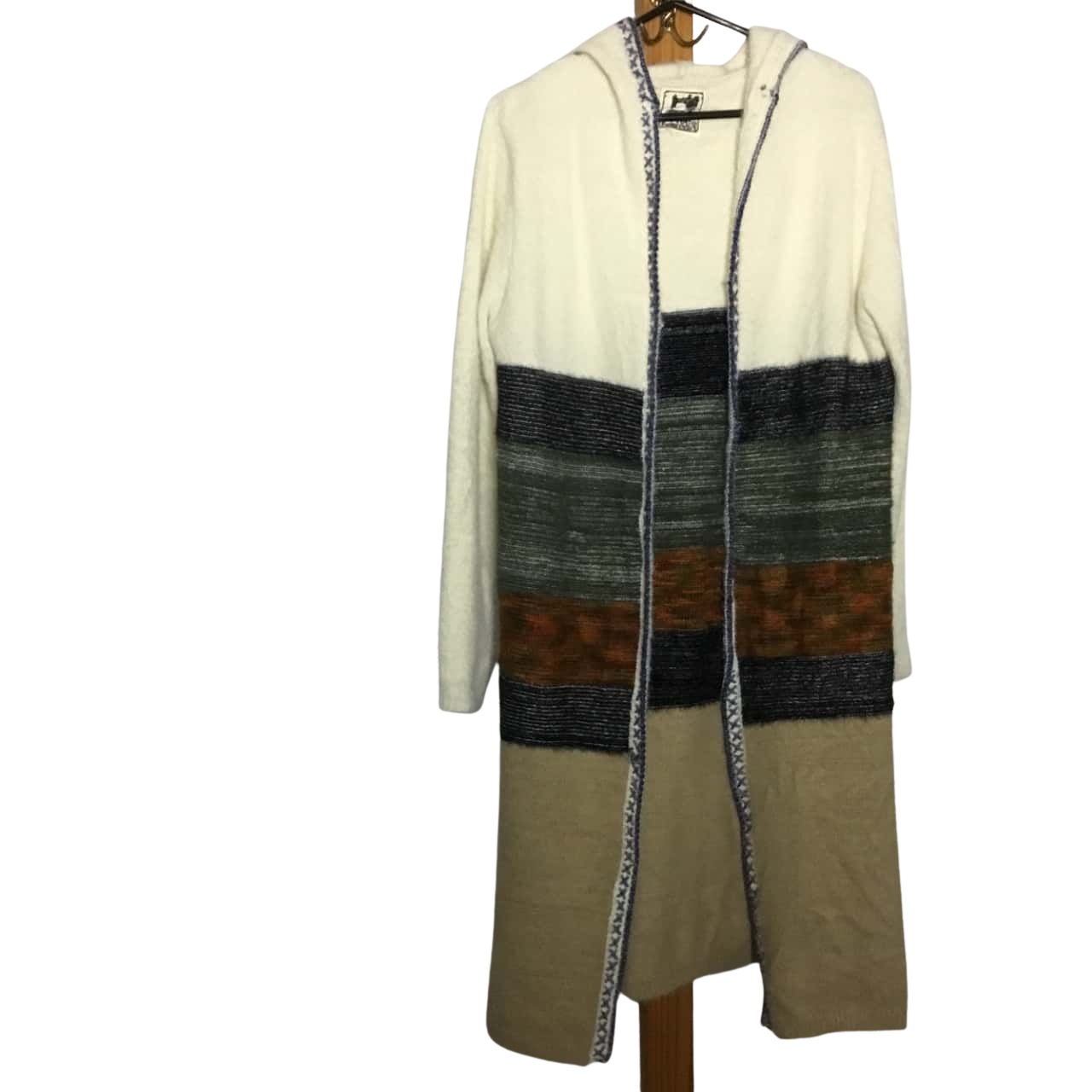 Jaase Cream Patterned Long Cardigan Size M/L(s)