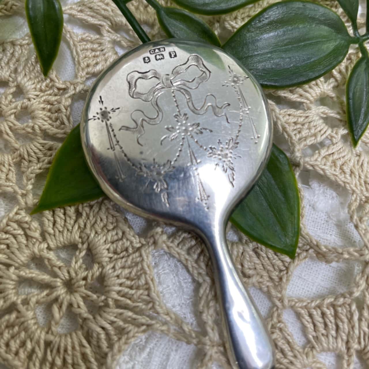 Crisford and Norris Antique Silver Hand Mirror for a Chatelaine(s)