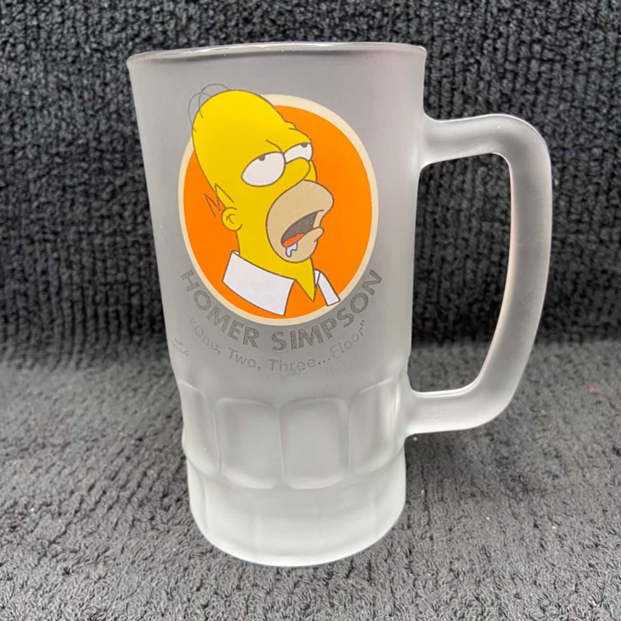 Homer Simpson Downpace Frosted Vintage Glass Tankard(s)