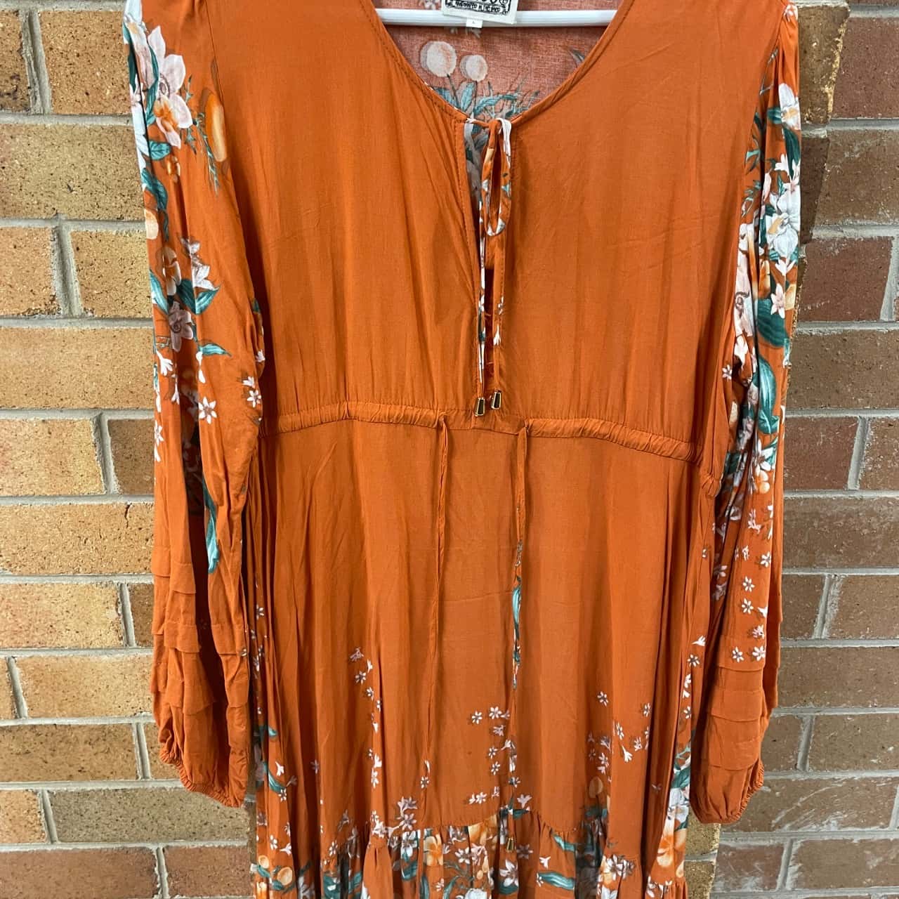 Jaase Womens Size L Floral / Orange Dress (s)