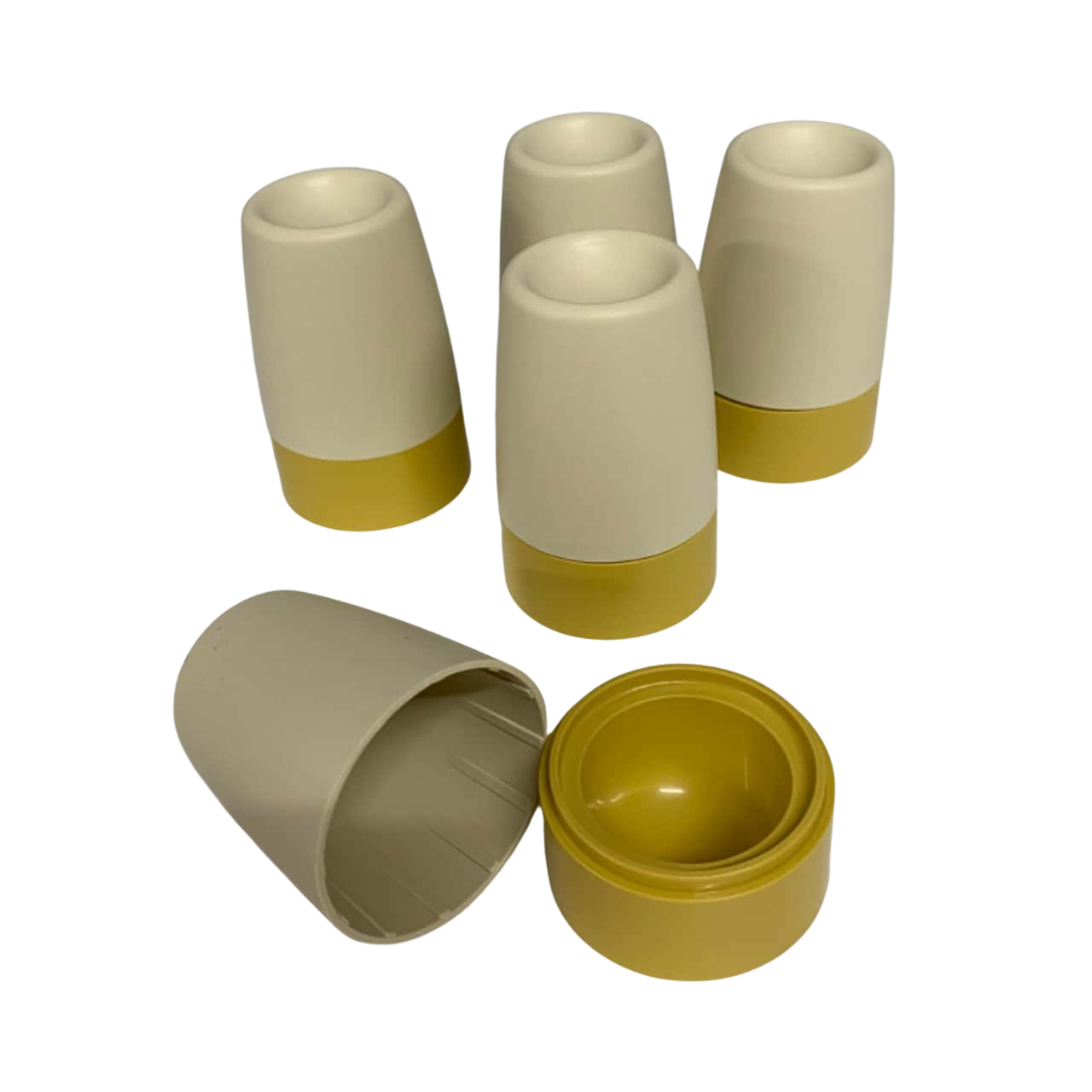 5x Vintage Tupperware Egg Cups with Lids
