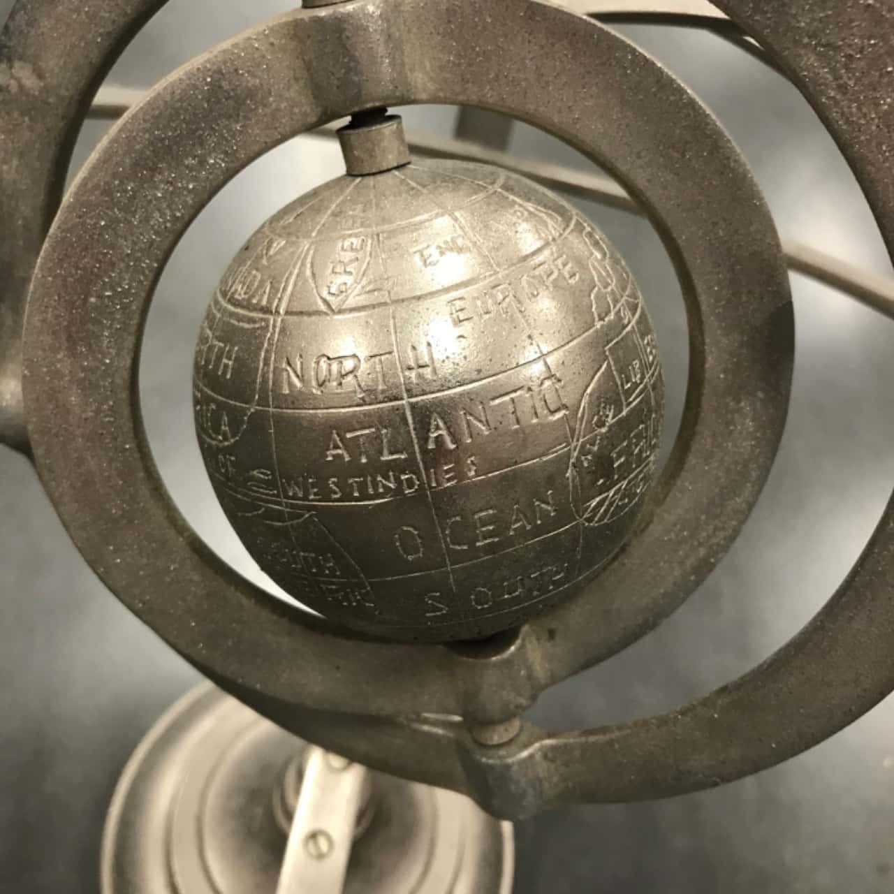 Large Aluminium Armillary Compass Globe 40 cm Diameter across 35 cm ...