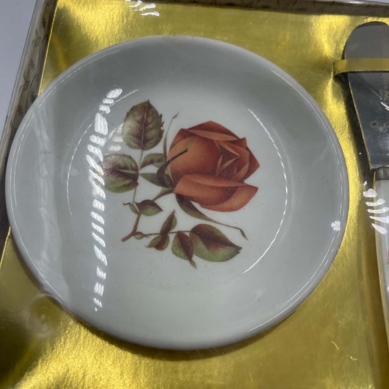 Wood & Sons Alpine White ironstone England plate and knife spreader set ...