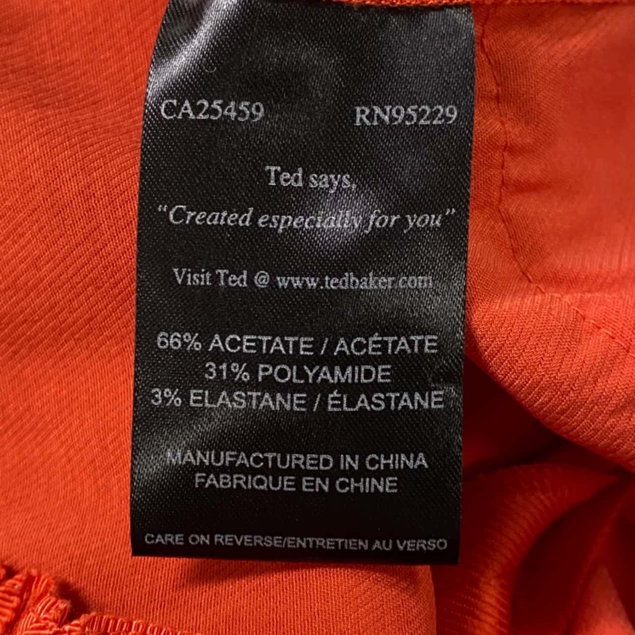 Ted Baker, Size 0, Orange, Mini Party Dress