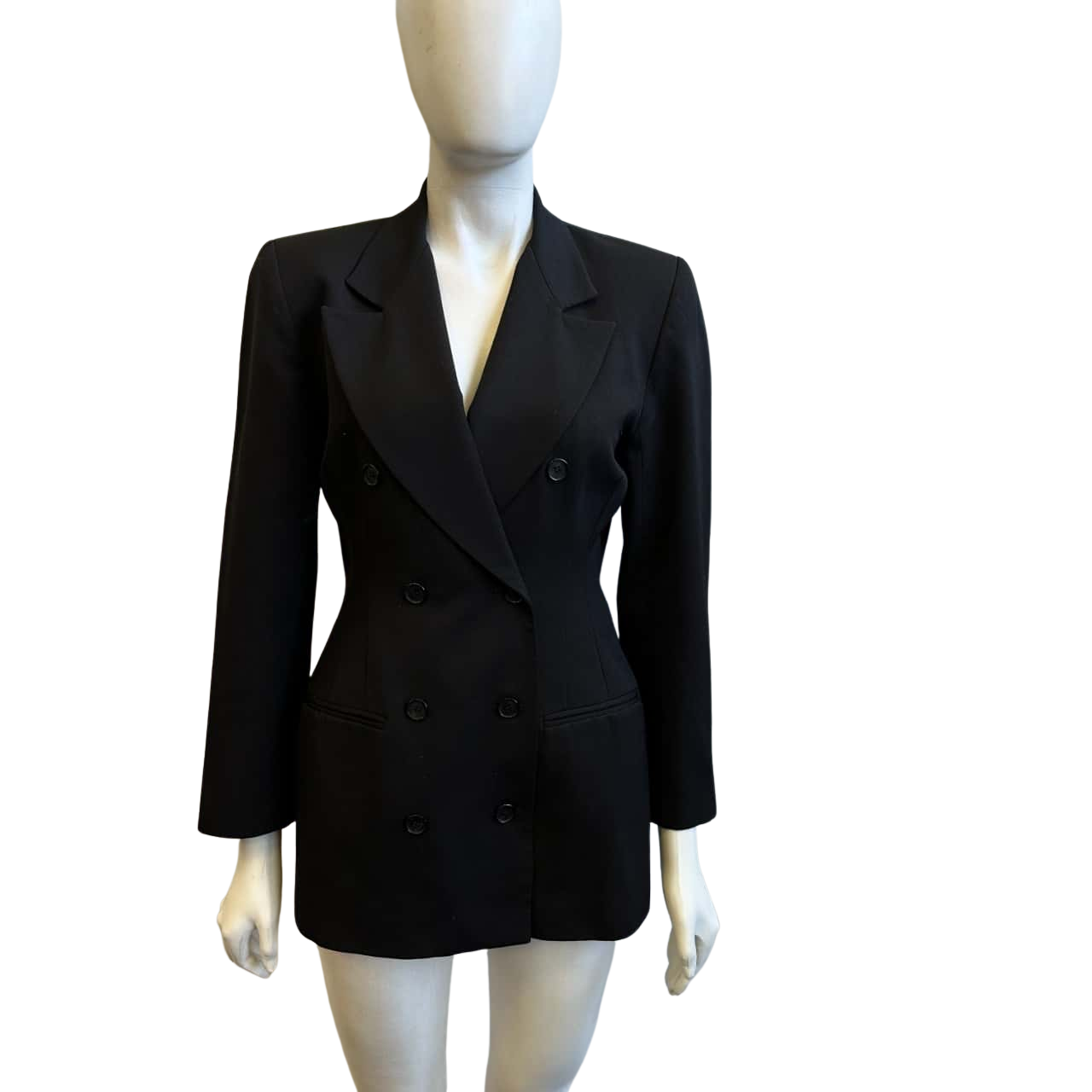 Howard Showers Women's Size 10 Wool Blend Blazer Black (s)