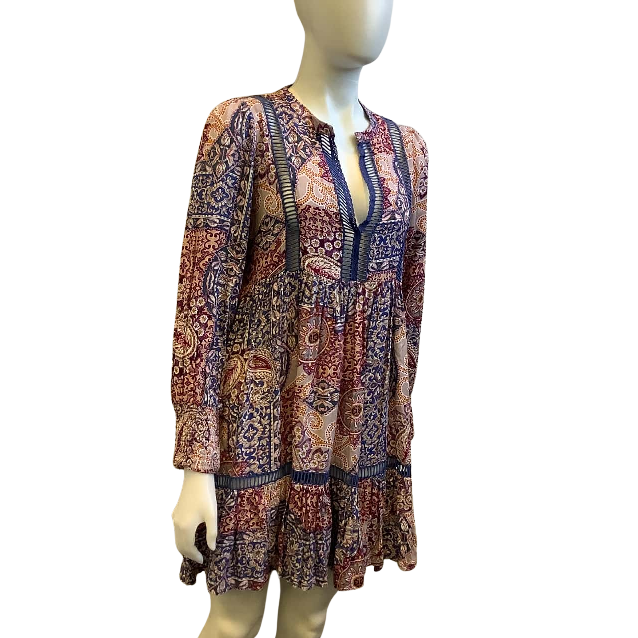 Jaase Womens Size S Boho Peasant Dress Multicoloured S