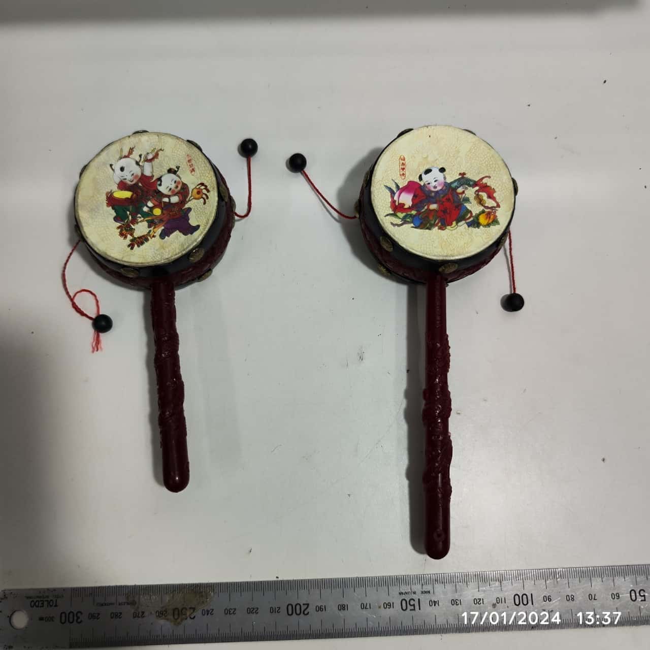 2x Chinese Spinning Drum Mini Vintage (s)