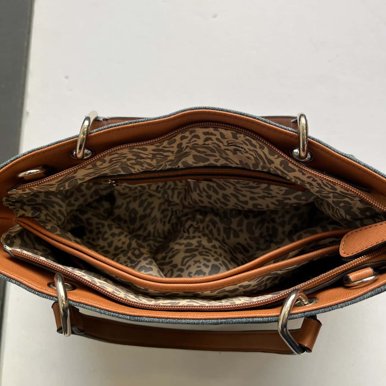 Guess Womens Denim Shoulder Bag Blue (s)