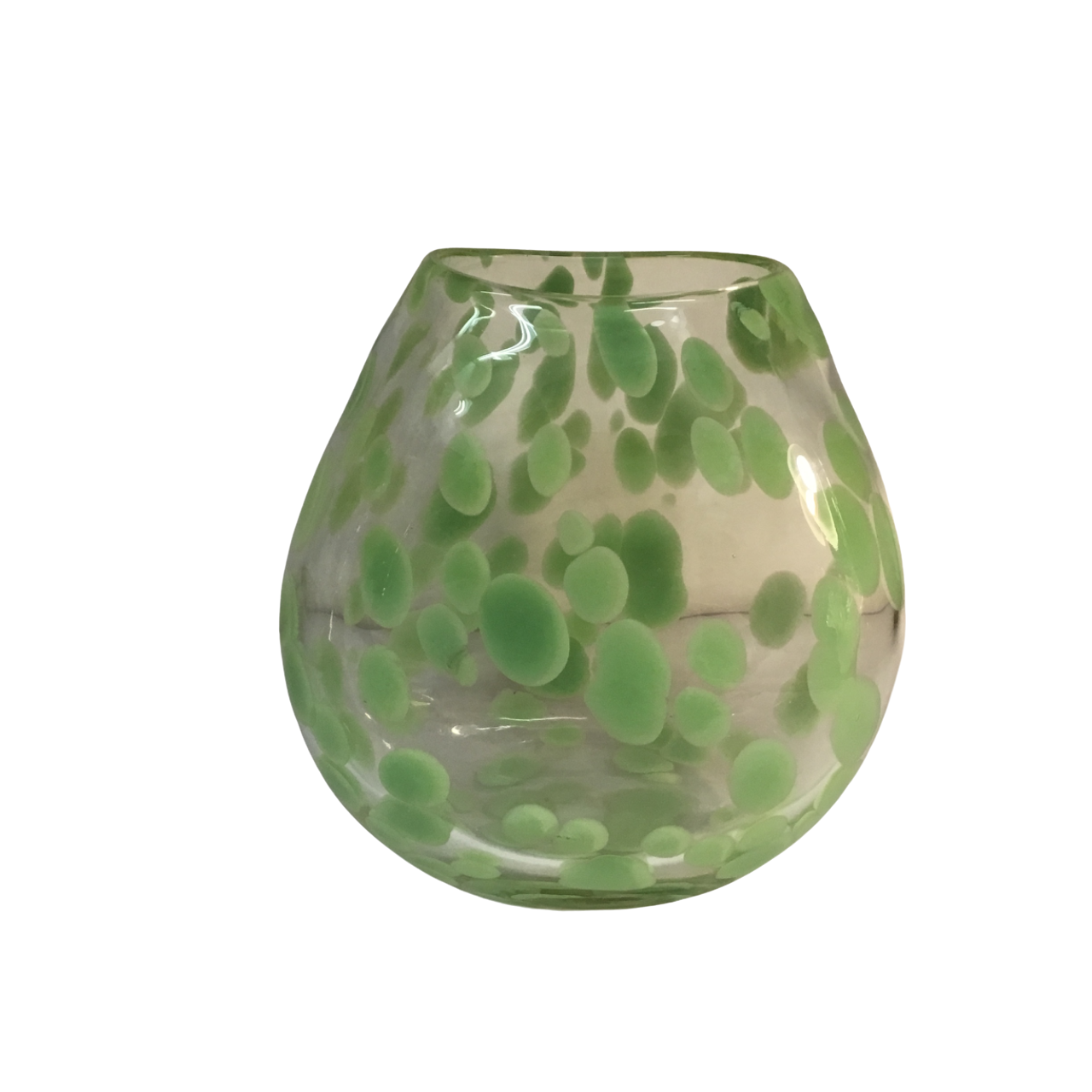 Beautiful Clear & Green Vase Approx 22 x 22cm(s)