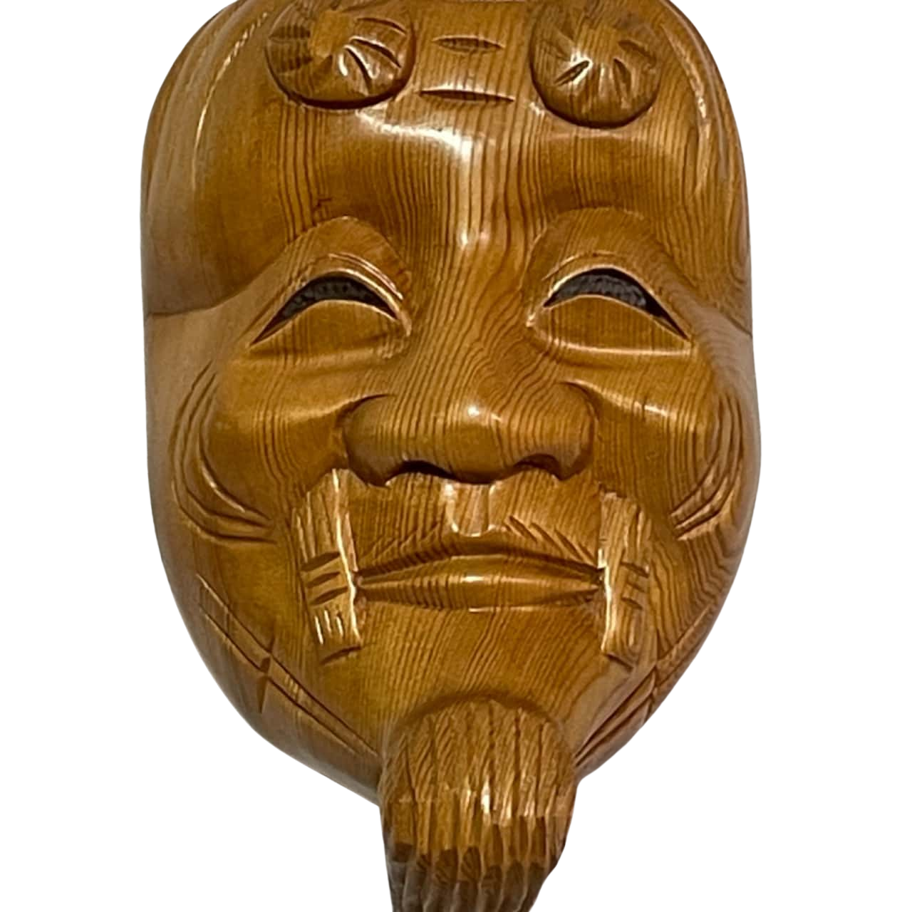Japanese, Happy Old Man, Wood Mask.(s)