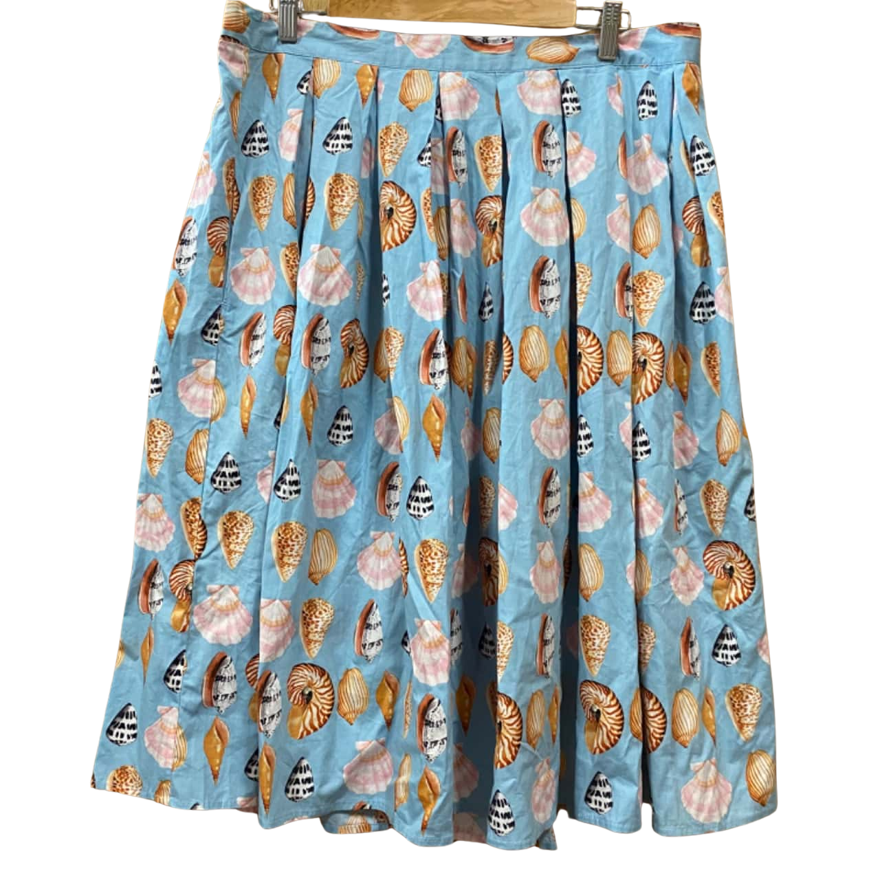 Hell Bunny Vixen Blue Seashells Pattern Skirt Size XXL