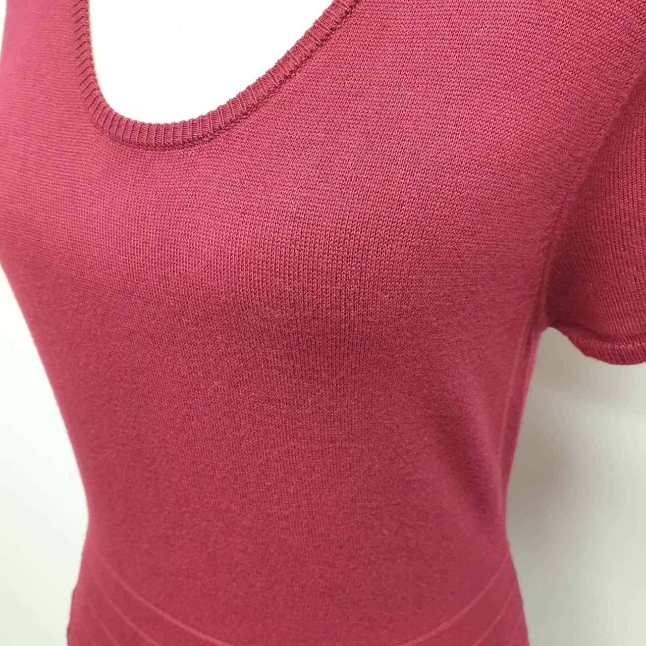 Hot Options Super Classy Red Knit Gorgeous Fitted Dress Size 12 14