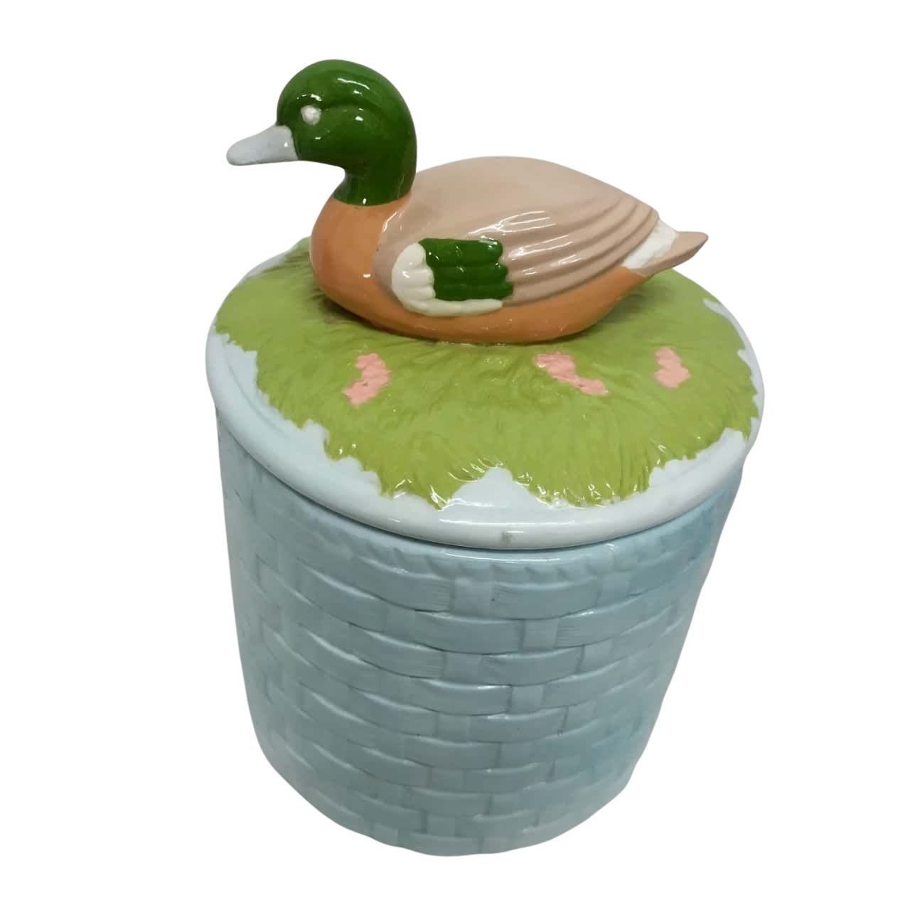 Cookie Jar, Duck on Blue Basket (s)