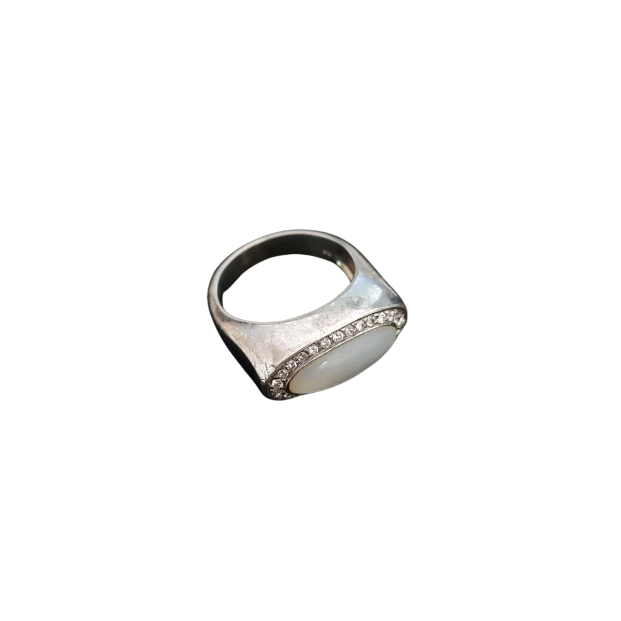 925 Silver Opalescent Ring Stone Hallmark Chunky Silver .925 Stamped ...