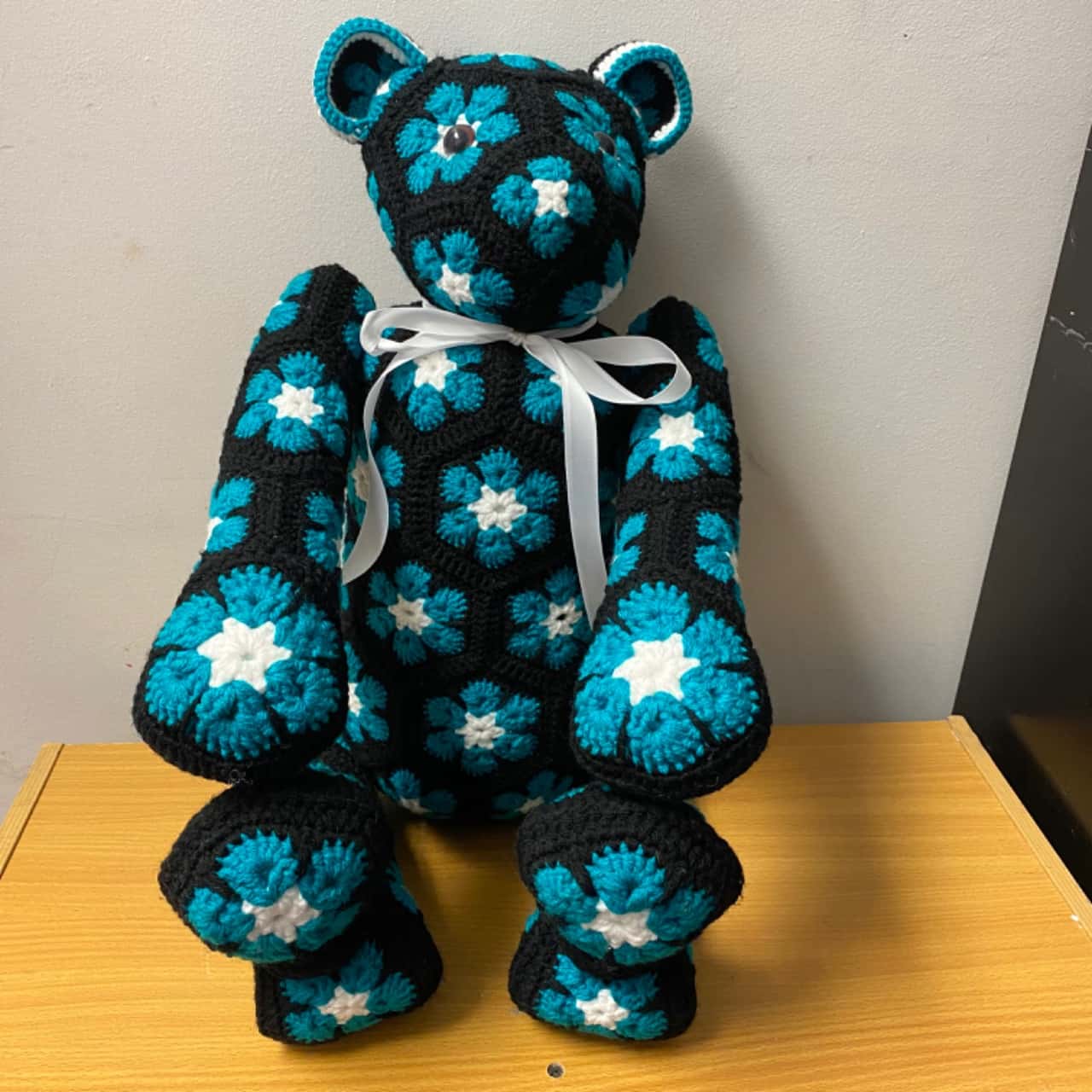 Port Power Large Crocheted Teddy Bear- made in store by volunteer (s)