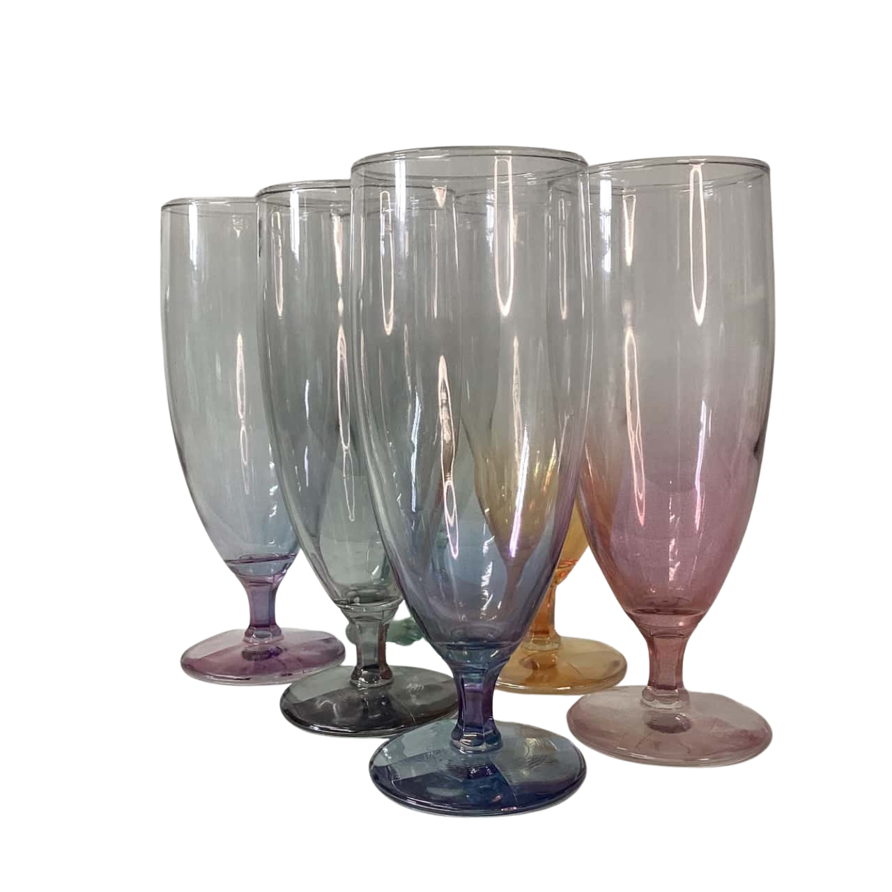 Six (6) Tinted colour Parfait glasses(s)