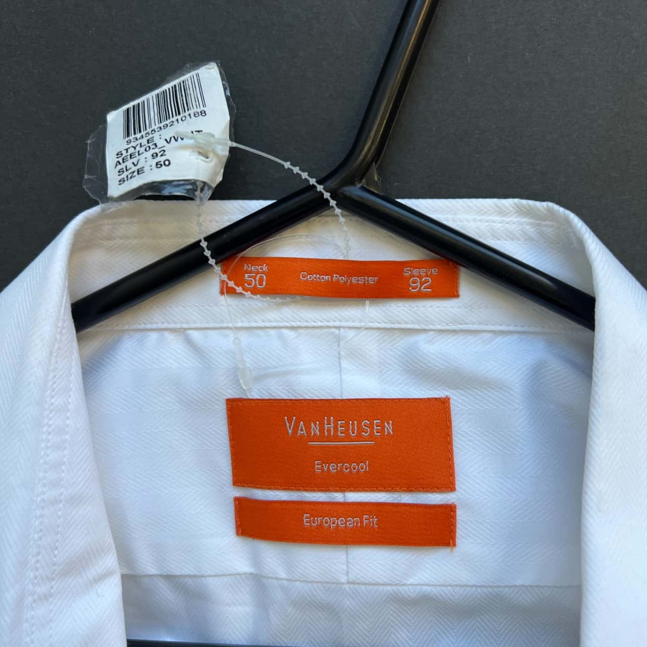 VanHeusen Mens Collar Size 50cm Long Sleeve Formal Shirt White