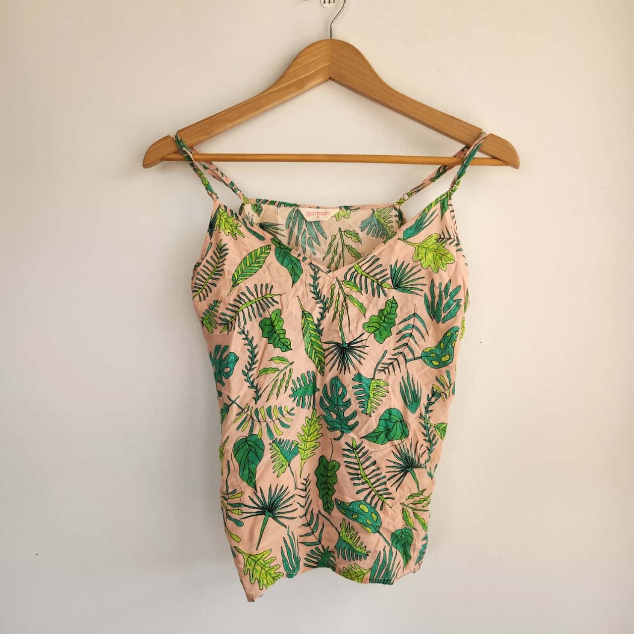 Gorman Sleeveless Silk Tank Top Leaf Print Size 8 / S (s)