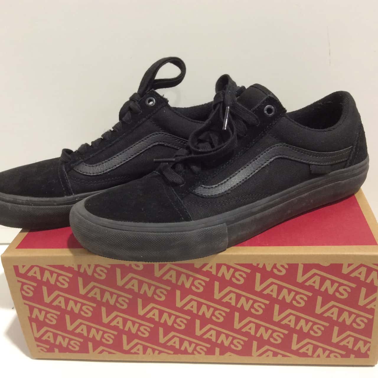 Vans Old Skool Pro Black Sneakers, Size 8(s)