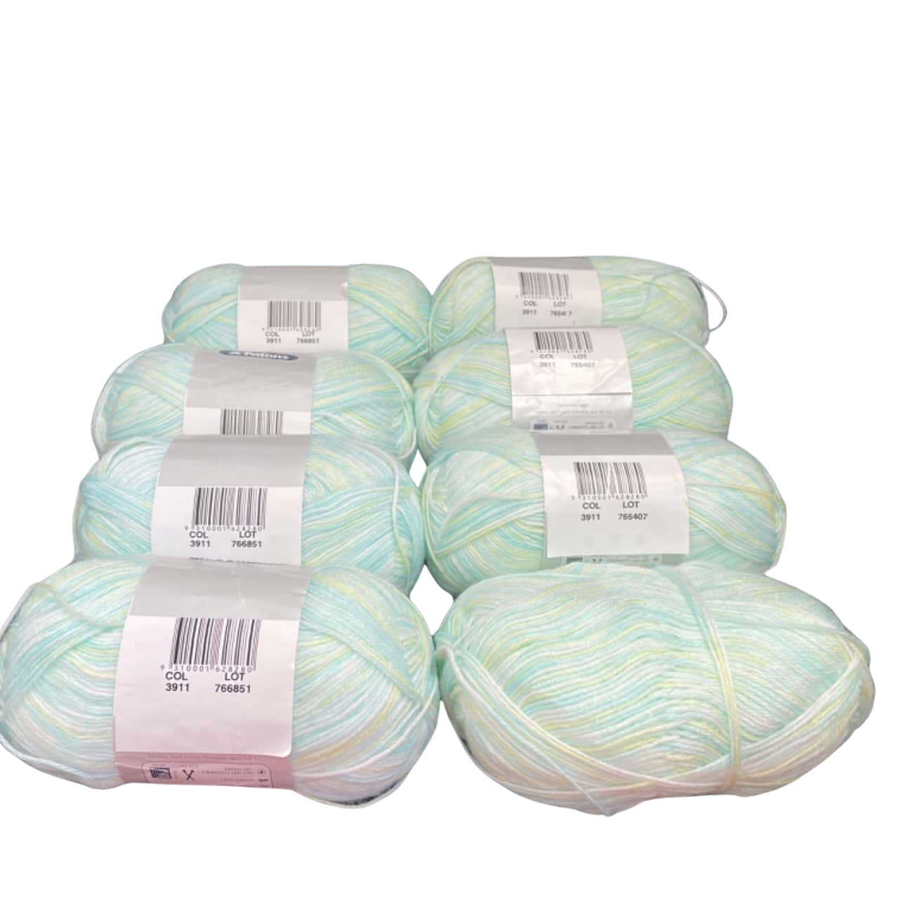 Patons Big Baby 4 Ply, 100g balls x 8 Mint Green /Yellow (s)