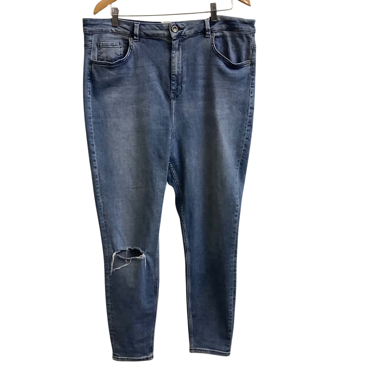 ASOS Womens Size UK20 Rip Tapered Leg Blue Jeans(s)