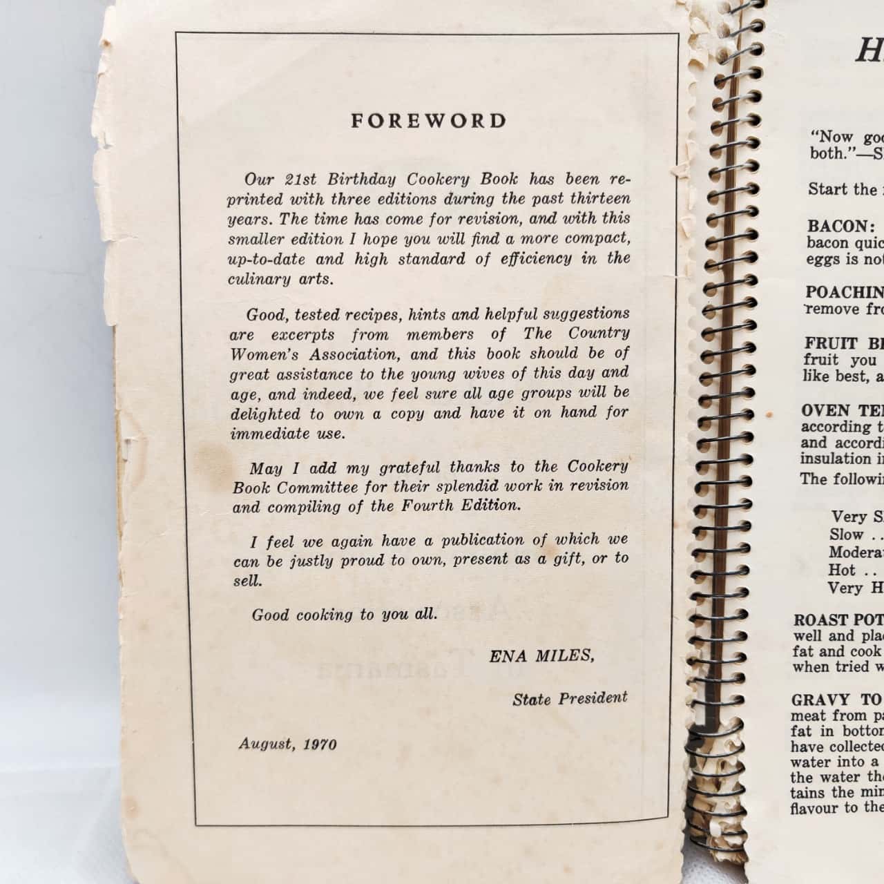 Vintage Collectable Country Women's Association In Tasmania Cookery ...