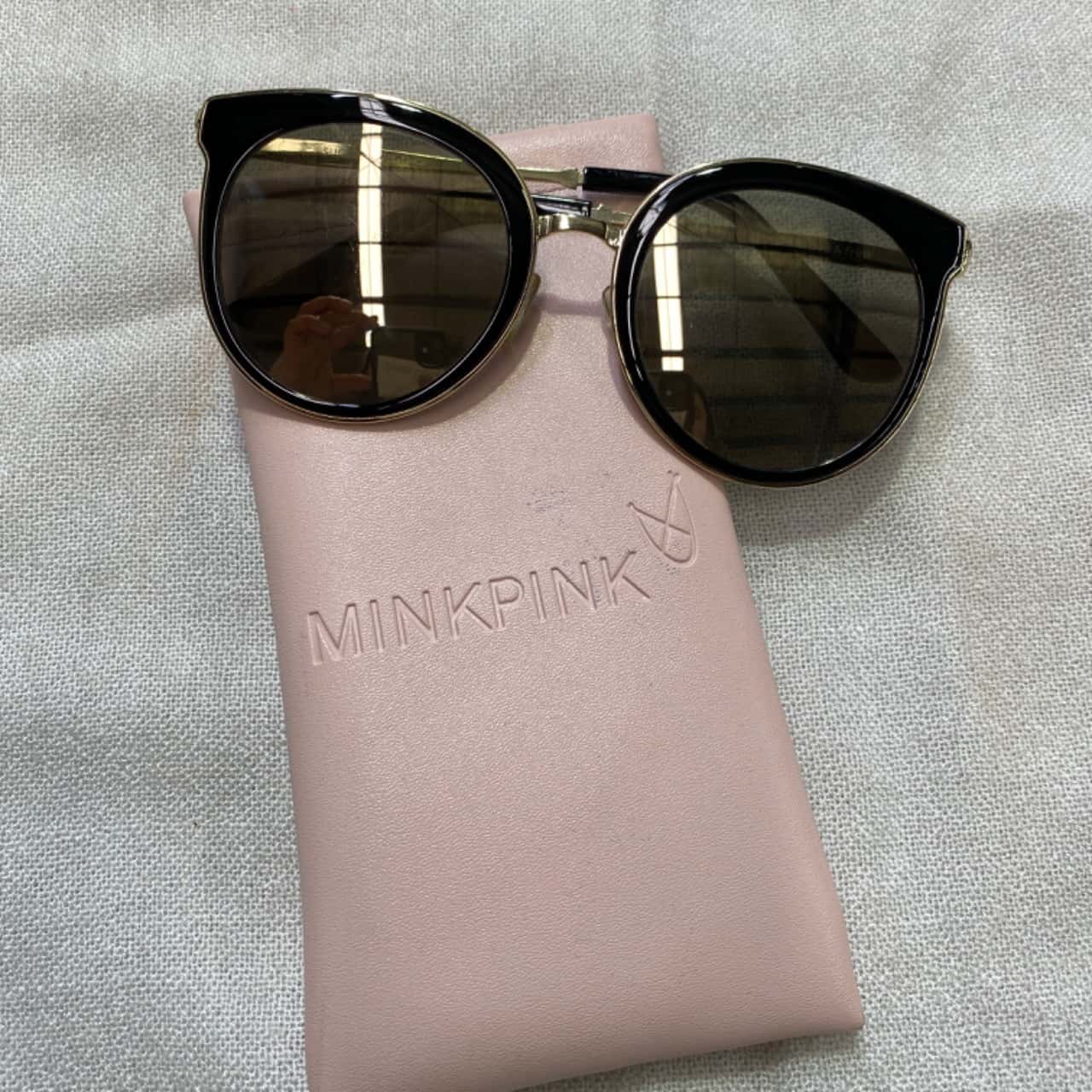 Women’s Minkpink Black & Gold Sunglasses + Case(s) - Used Very Good ...