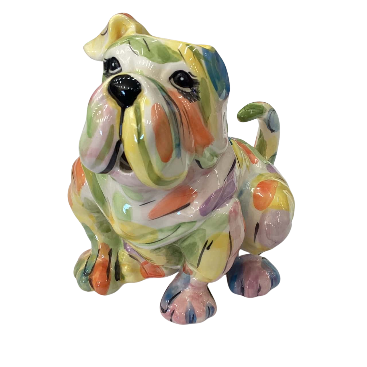 Blue Sky Clayworks Rainbow Dog Vase