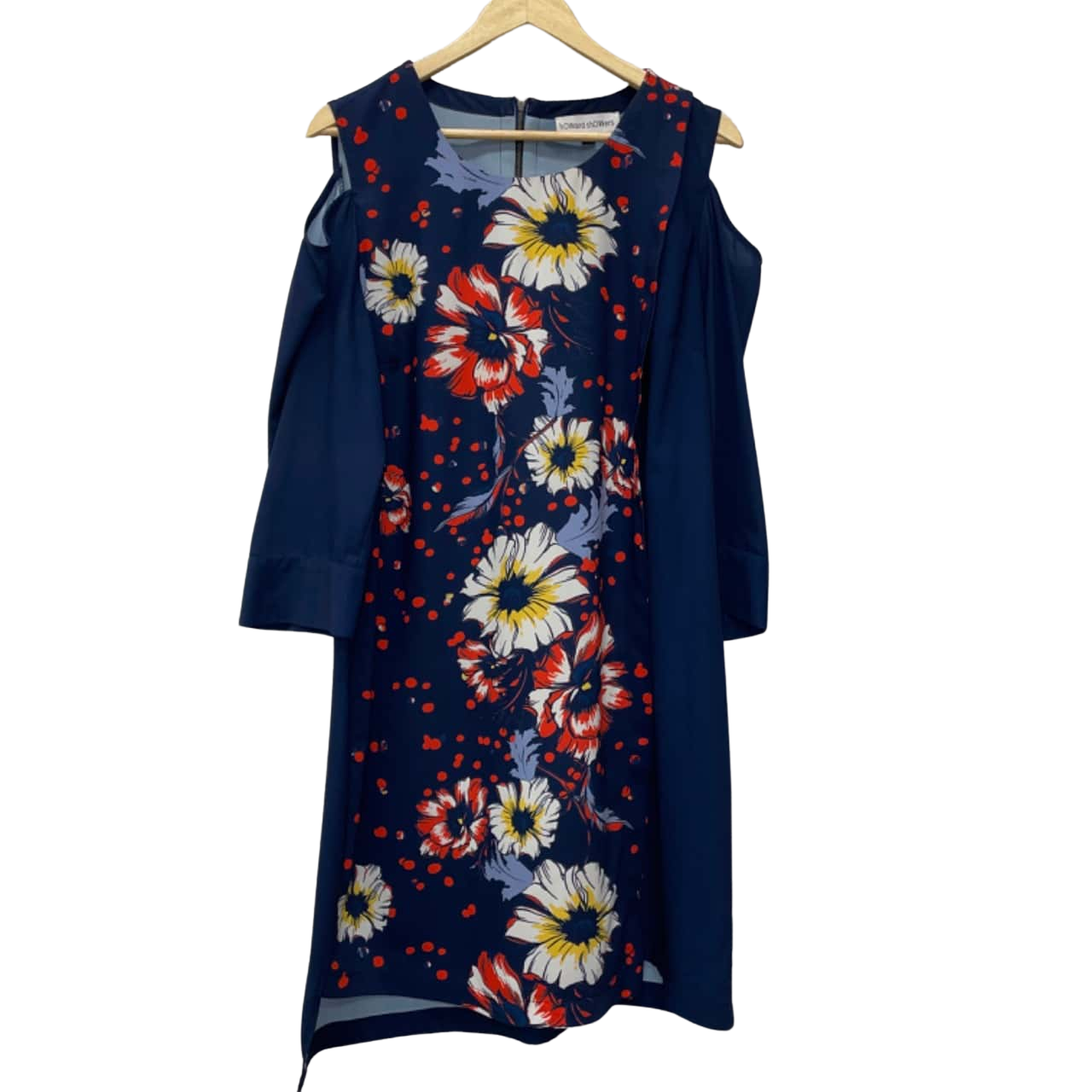 Howard Showers Womens Size 18 Midi Dress Floral / Multicoloured / Navy Blue