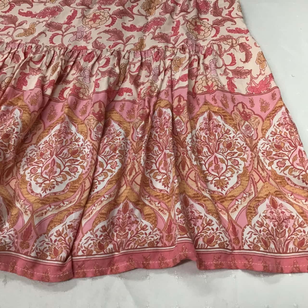 Proud Poppy Clothing Womens Size 16 White / Pink / Orange Floral Long ...