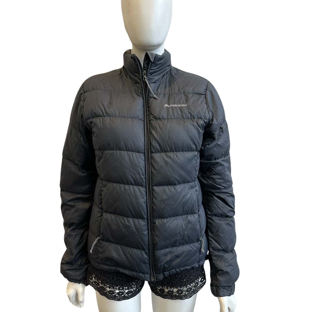 Macpac Women's Size 10 Duck Down Puffer Jacket Black (s)