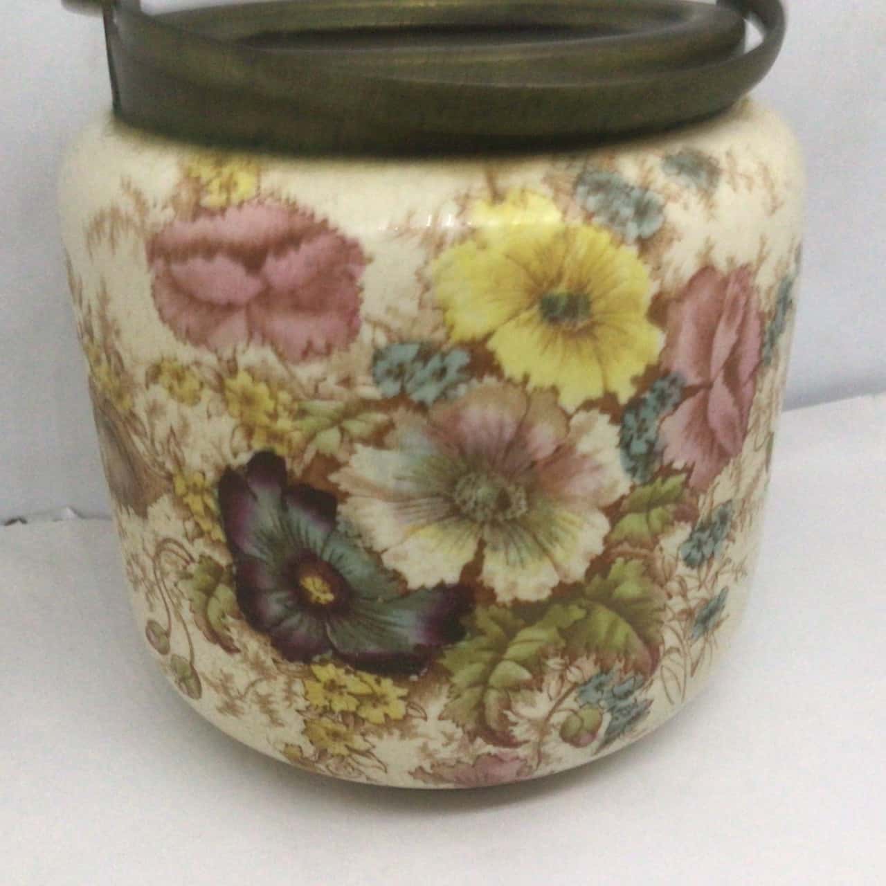 Antique Devon Ware S.F & Co England Biscuit Barrel no lid 15 cm h(s)