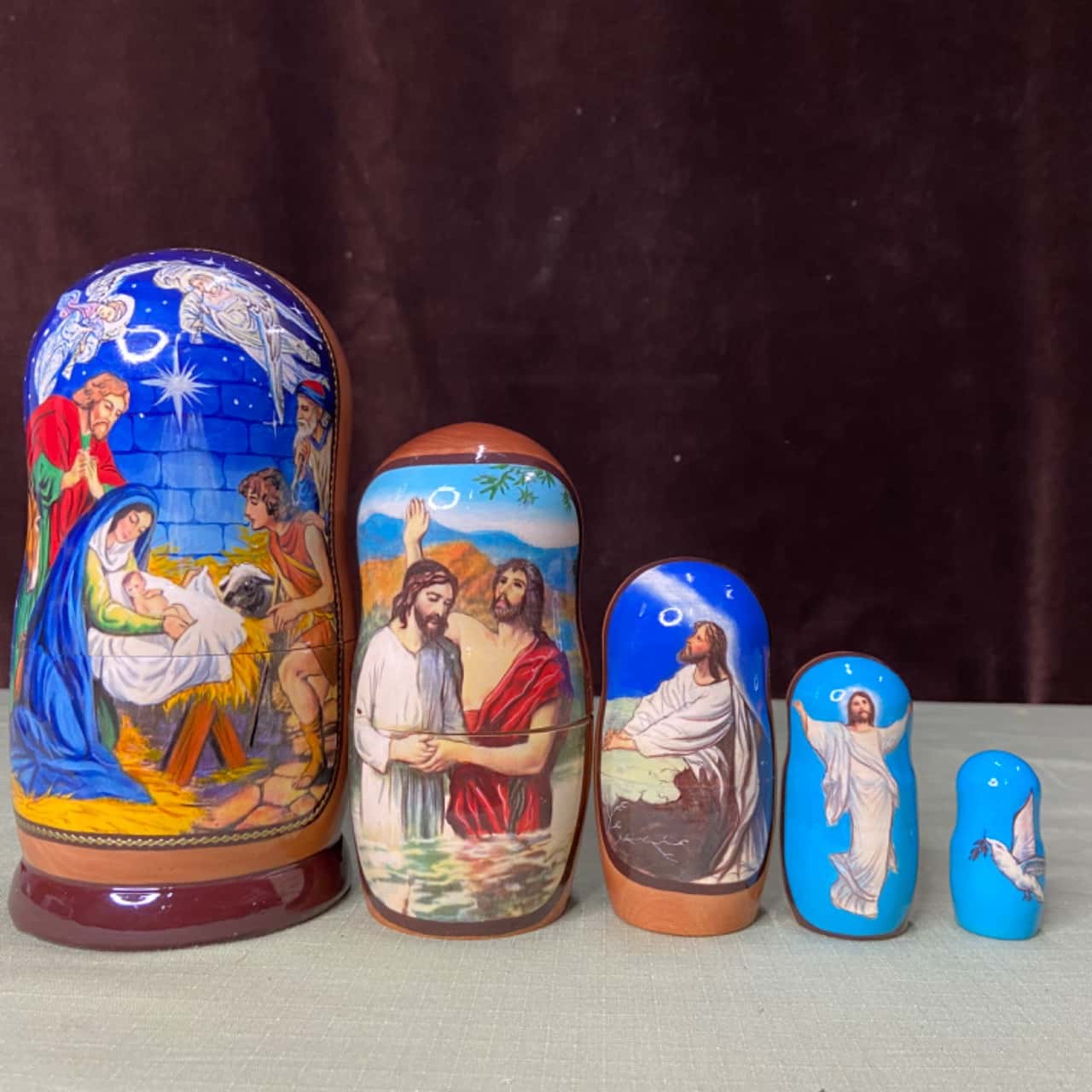 Wooden Life of Jesus Nativity Nesting Dolls (s)